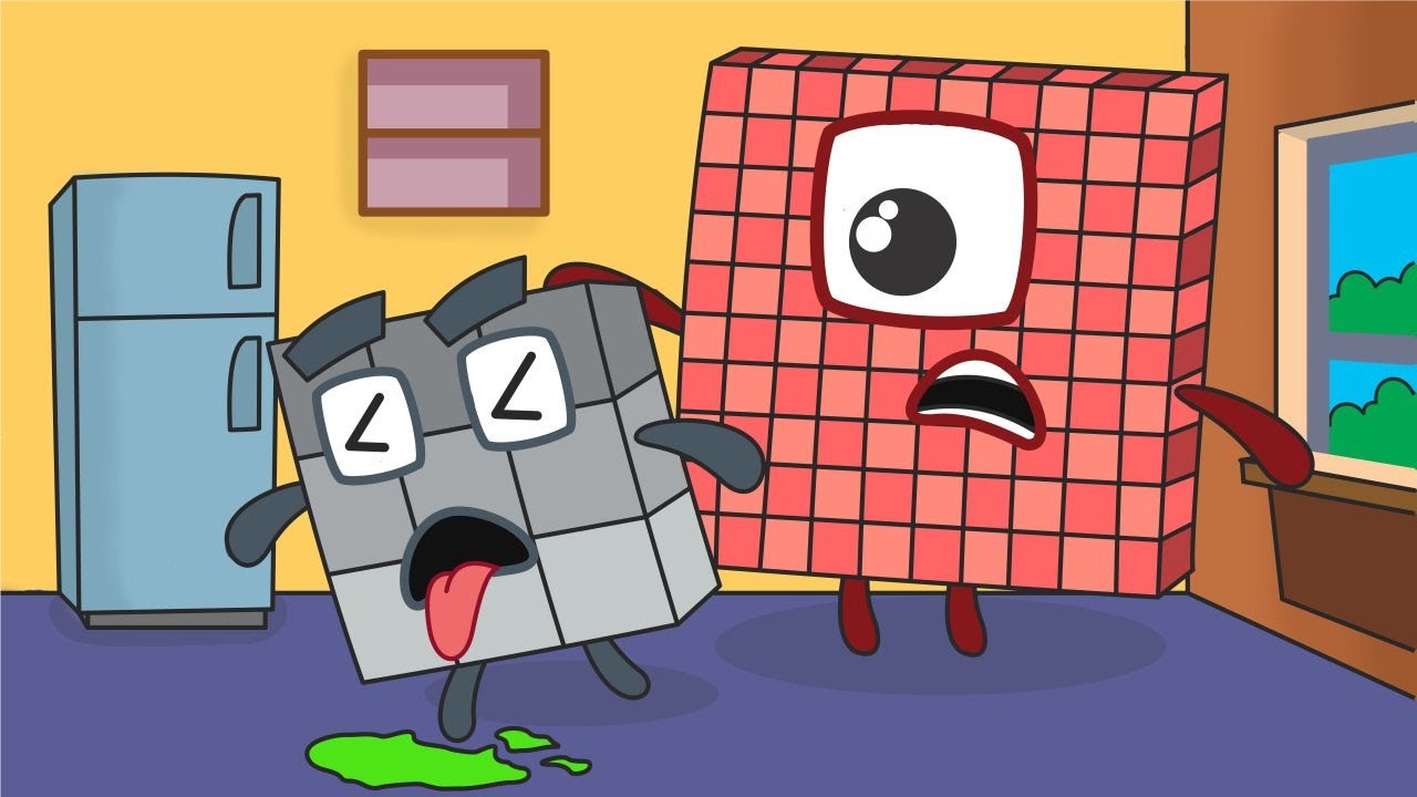 Oh no! Numberblocks 9 chokes, NB 100 is quick to act - Numberblocks ...