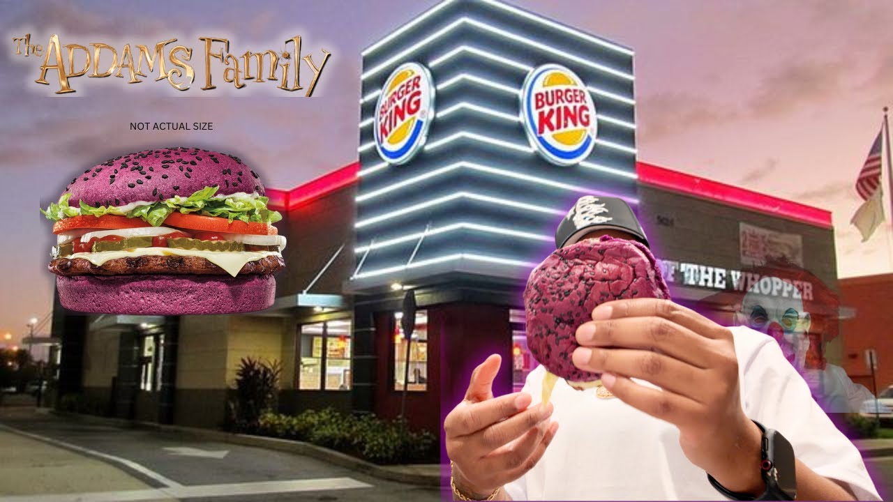 Purple Whopper From Burger King ? 🤯 | "The Addams Family Meal" - YouTube