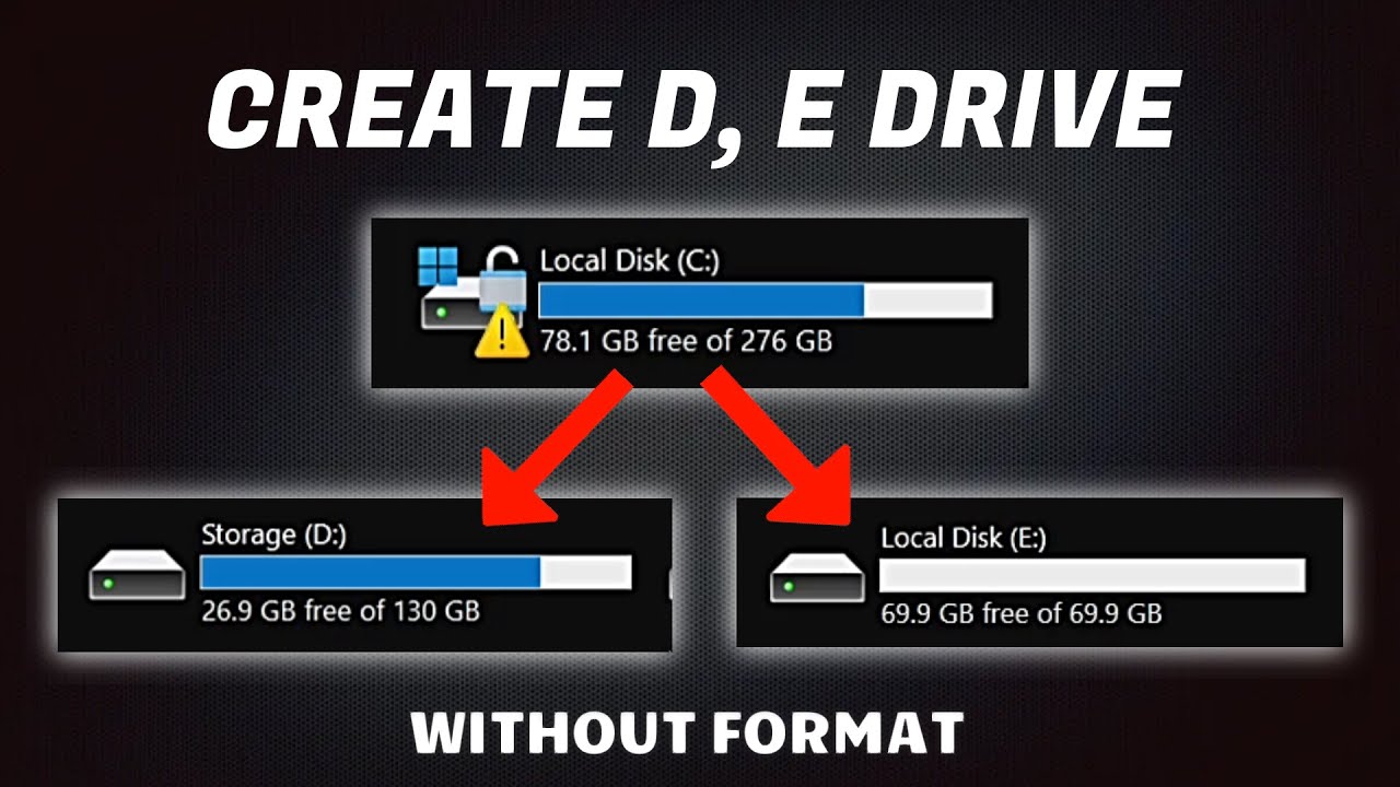 How to Create New D, E Drive Partition in Windows 11/10 (2025) - No ...