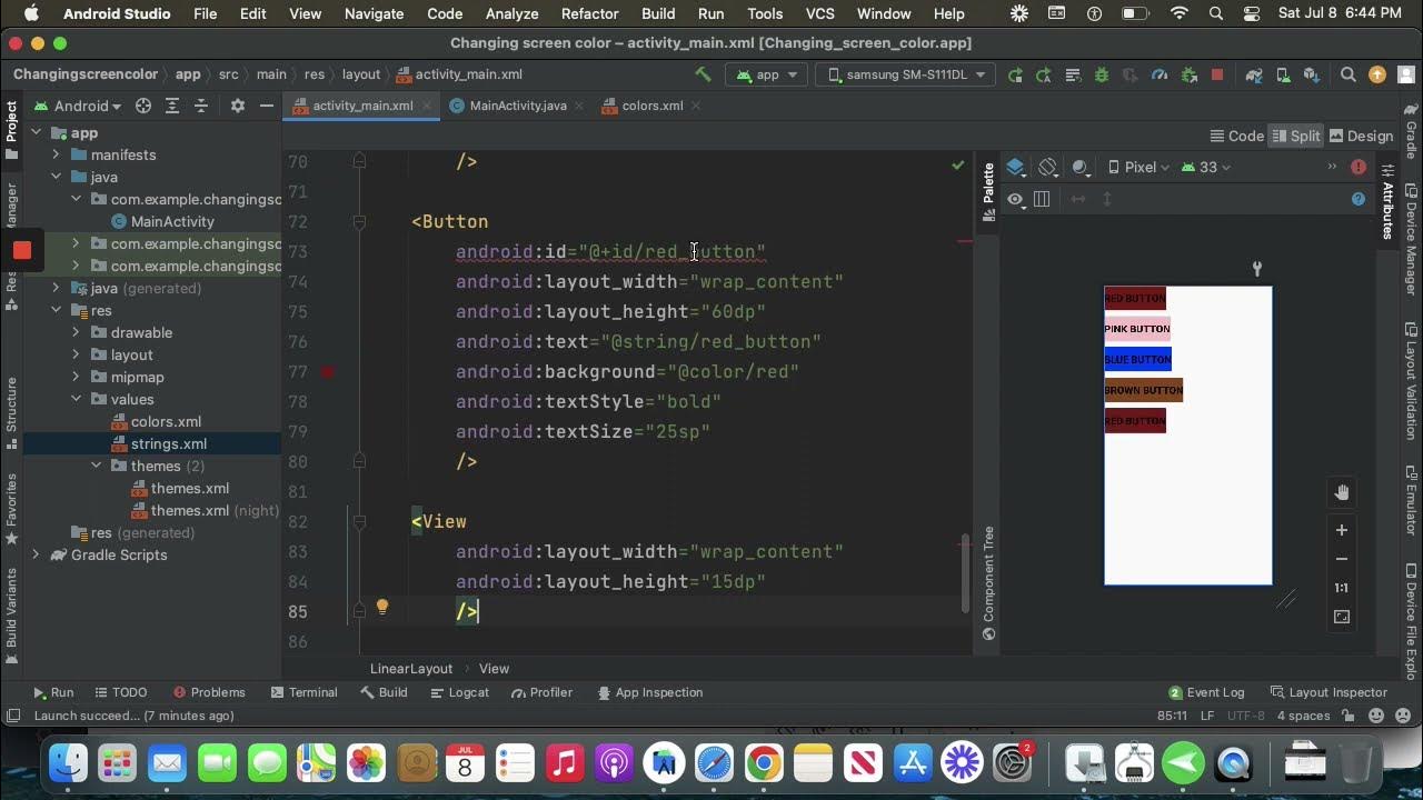 Changing background on button click Android studio( beginners) - YouTube