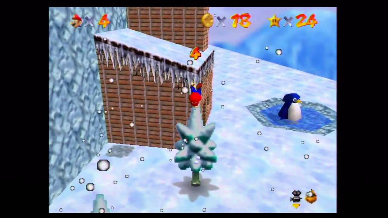 Frosty Slide For 8 Red Coins - Super Mario 64 Walkthrough - YouTube