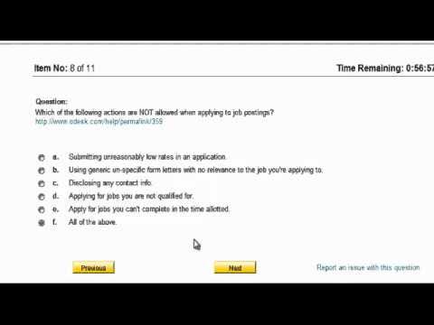odesk test answers - YouTube
