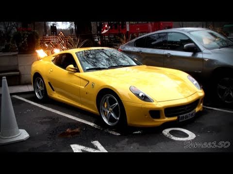 Yellow Ferrari 599 HGTE - Walkaround and shots in London - YouTube