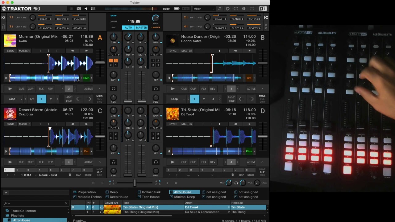 Mapping 2 Xone K2 - 4 decks 4 fx para Traktor 3 - YouTube