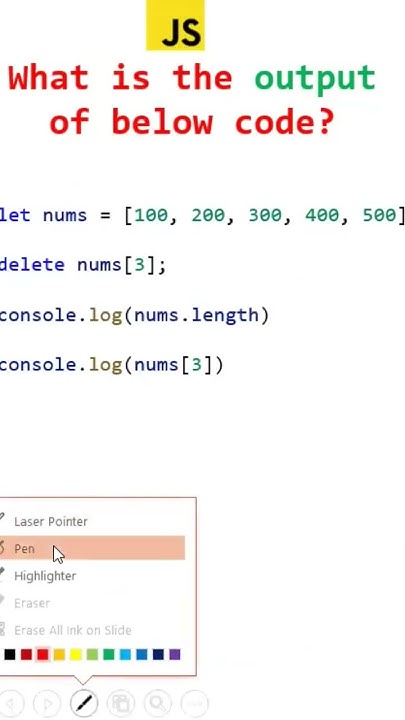 Arrays In Javascript Delete Operator In Javascript Javascript Interview Questions Javascript