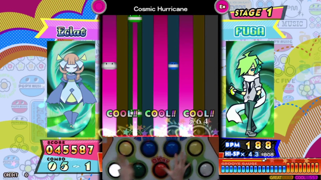 [pop'n music] コスモドライブ(COSMO DRIVE) / Cosmic Hurricane EX 44 - YouTube