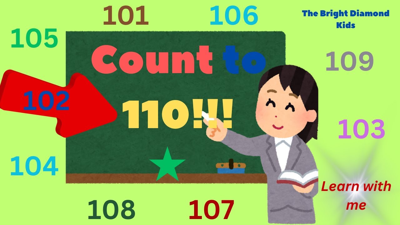 Learn to Count Numbers 101 to 110 in English| Number Spelling for Kids ...