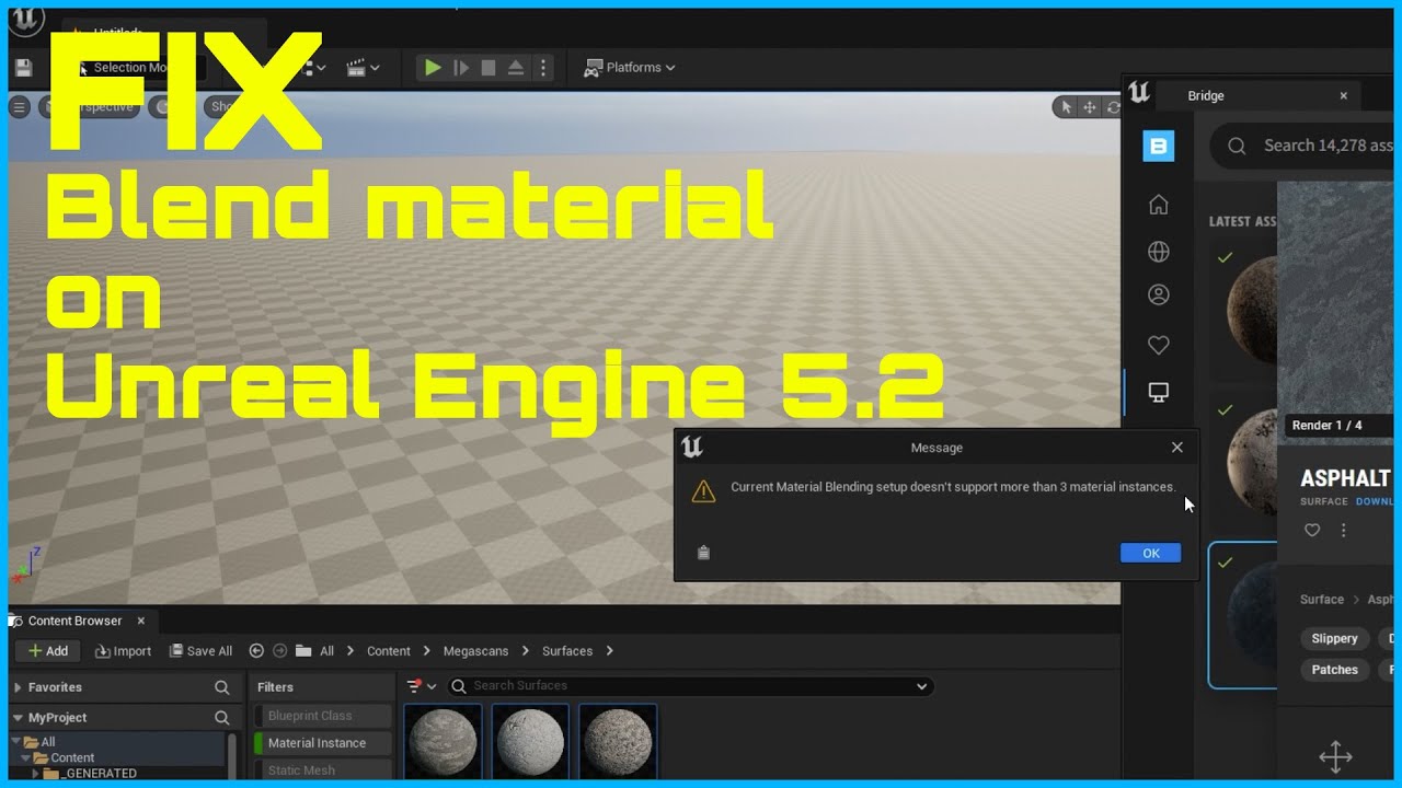 Blend material Fixed in Unreal Engine 5.2 #unrealengine5 #megascans ...