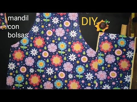 MANDIL CON BOLSAS... cómo hacer..DIY - YouTube