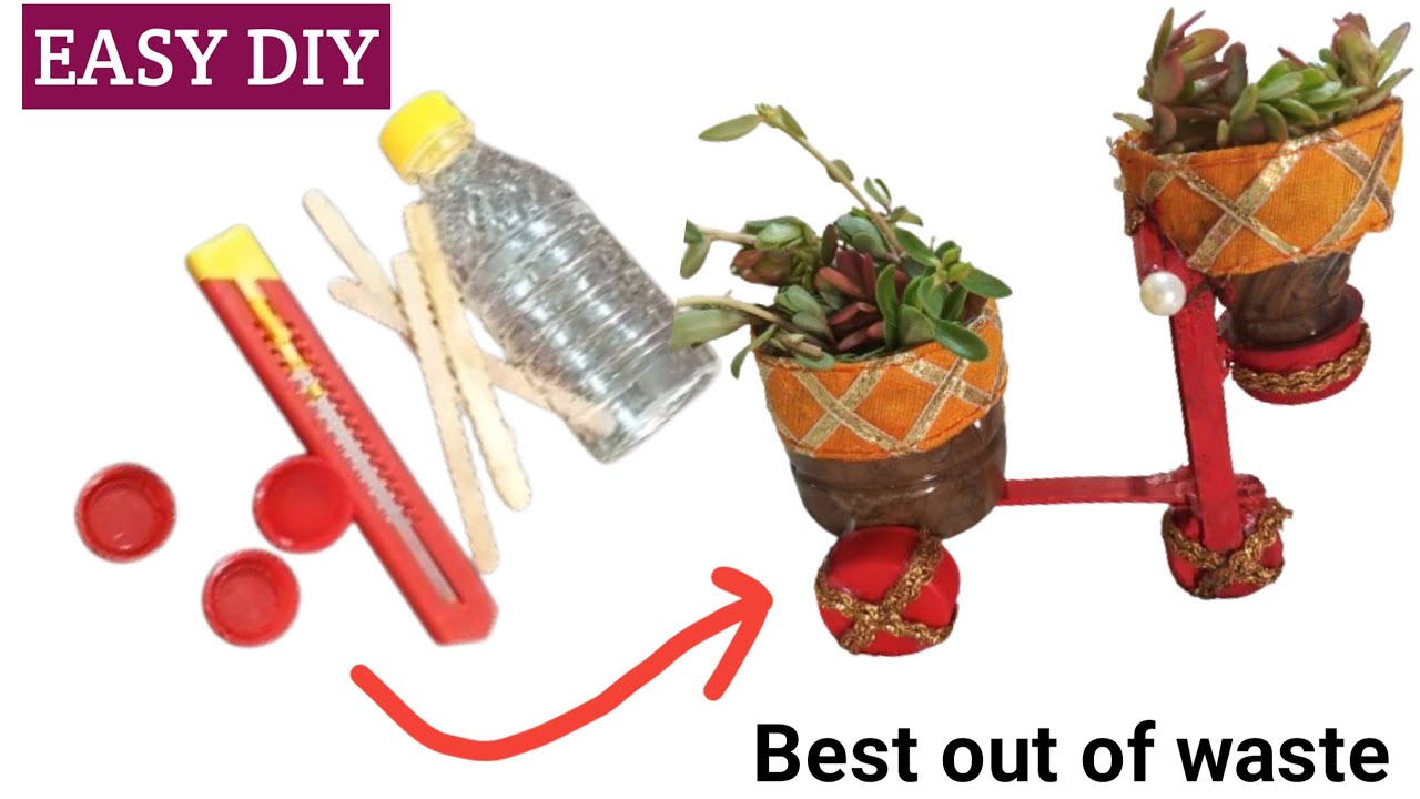 Flower Pot Ideas // Bicycle Flower Pot From Recycled Plastic Bottles ...
