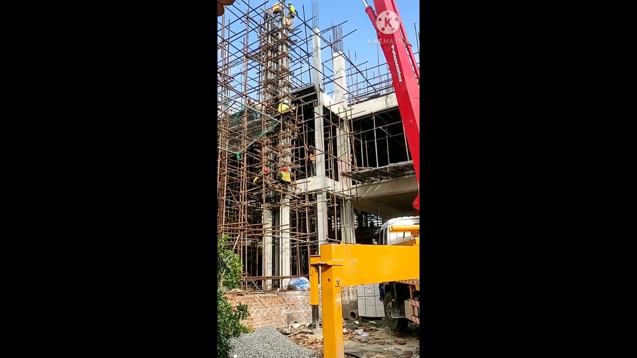 Concrete Casting of Column High 10m - YouTube