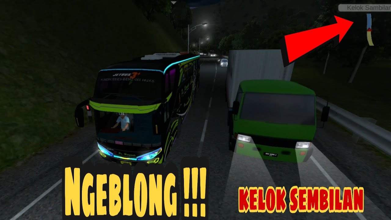 NGEBLONG MALAM BUS PO HARYANTO | JALAN KELOK SEMBILAN | Bus Simulator ...