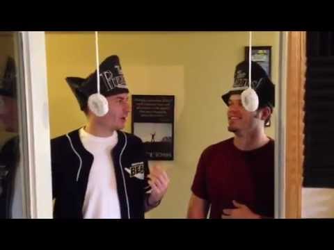 Doughnut on a string eating contest - YouTube