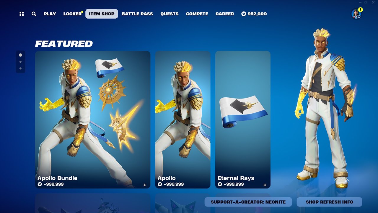 Apollo Fortnite Comsetics & Bundle Item Shop Showcase - YouTube