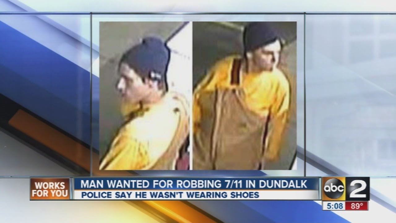 Police seeking barefoot robber in Dundalk - YouTube