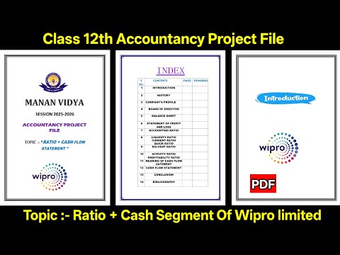 Class 12 Accountancy Project File | Ratio & Cash Segment of Wipro Limited | With PDF | 2025-26 