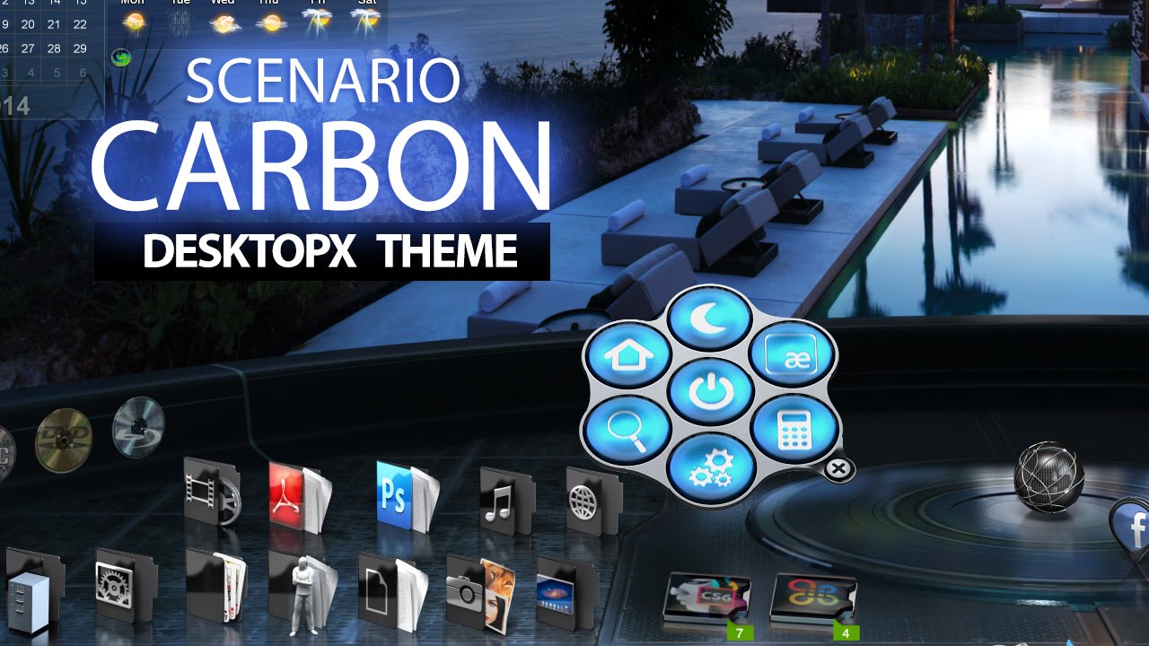 Amazing Interface Desktopx theme: Scenario Carbon - YouTube