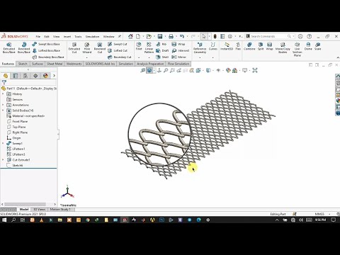 Fence wire mesh design in solidworks - YouTube