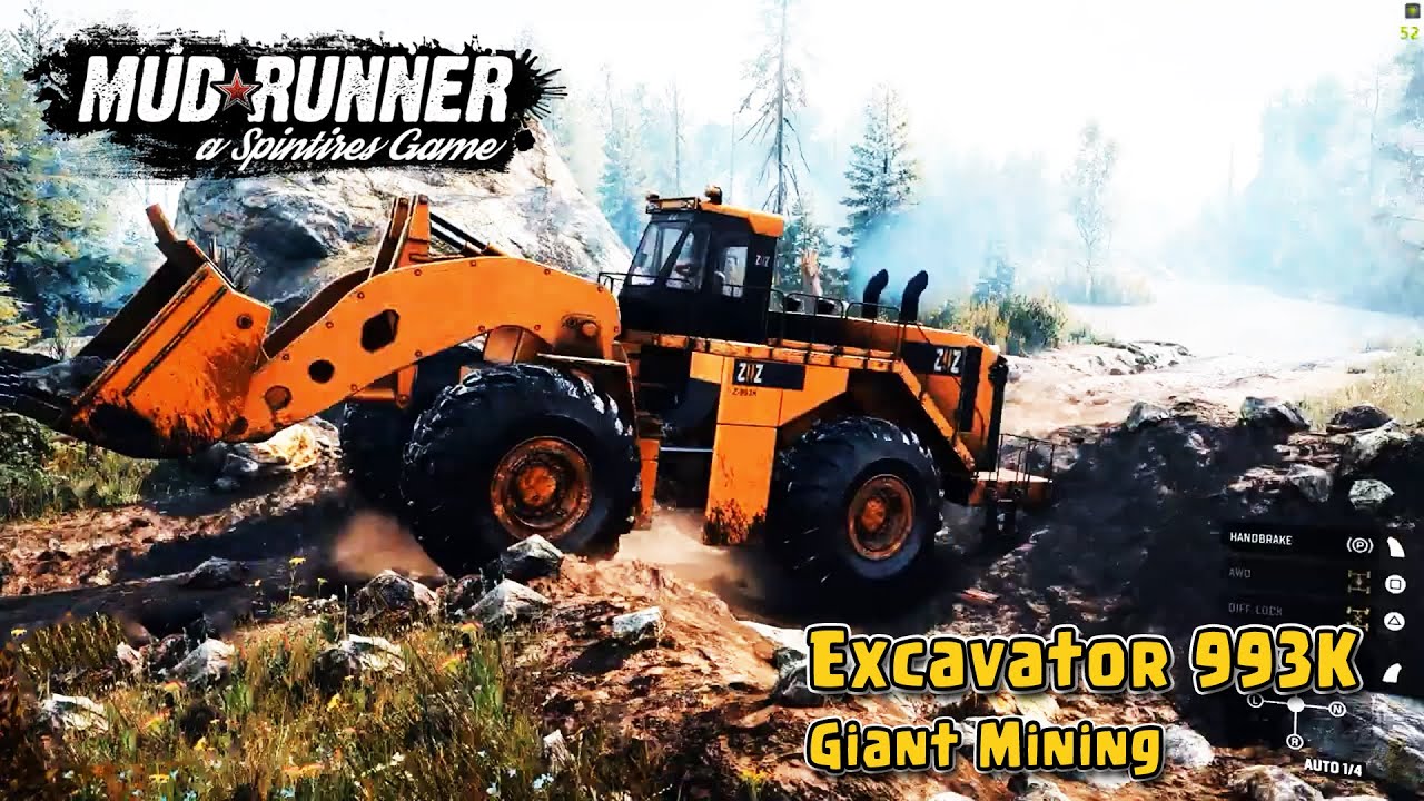 Excavator 993K Giant Mining Loader Driving Across The Lake #mudrunner ...