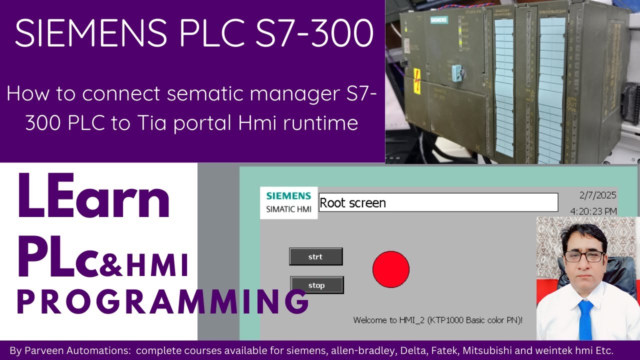 How to connect sematic manager s7-300 to TIA Portal HMI runtime - YouTube