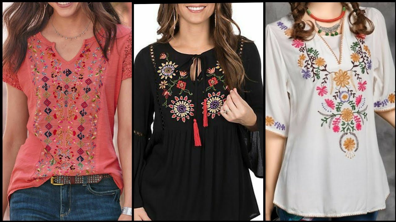 Top Class Stylish And Trendy Designer Embroidered Top/Blouse/Shirts ...