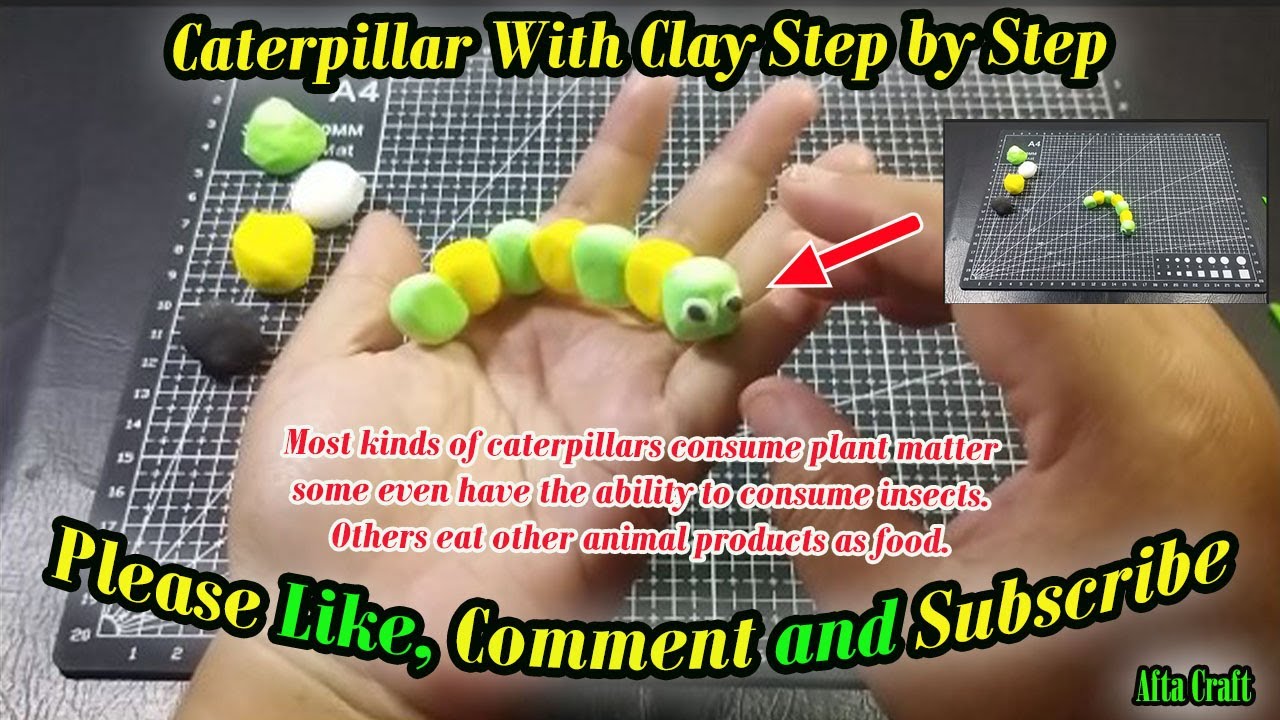 How to Make Caterpillar With Clay Step by Step - DIY Clay Art - Afta ...