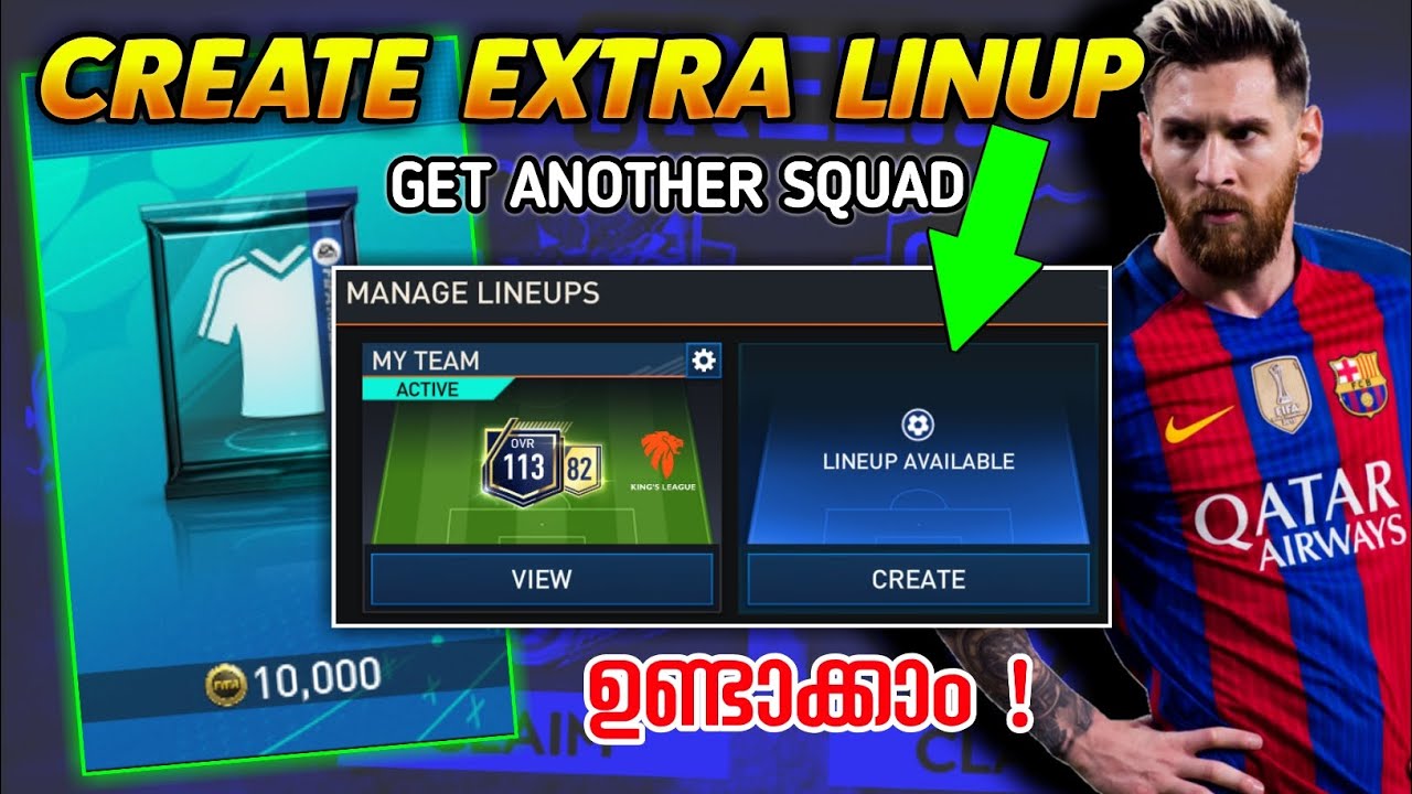 How To Create Extra LineUp In FIFA Mobile | How To Create Another Squad ...