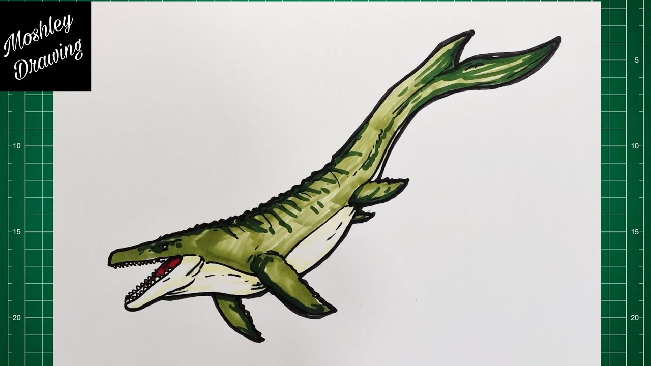 How to Draw Mosasaurus - Jurassic World Rebirth - YouTube