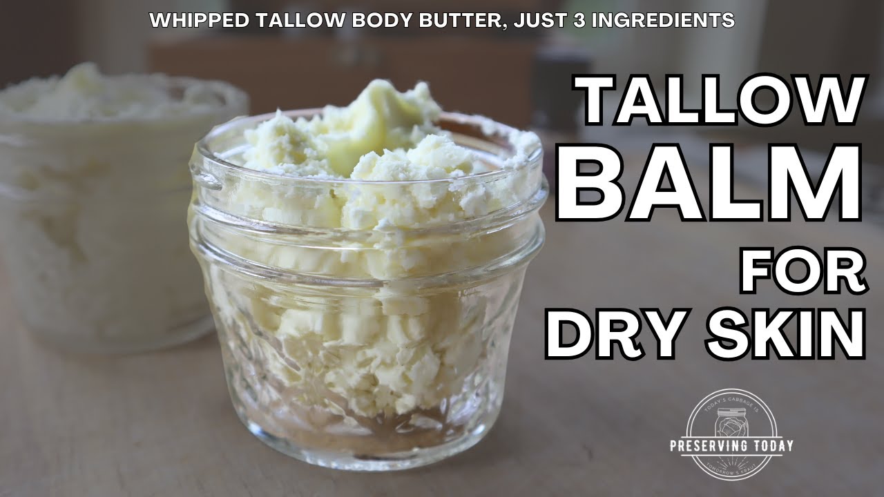 Tallow Balm for Dry Skin | Whipped Tallow Body Butter Recipe - YouTube