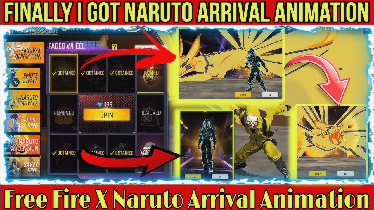 Naruto Arrival Animation Free Fire || Free Fire Faded Wheel Event || ff ...