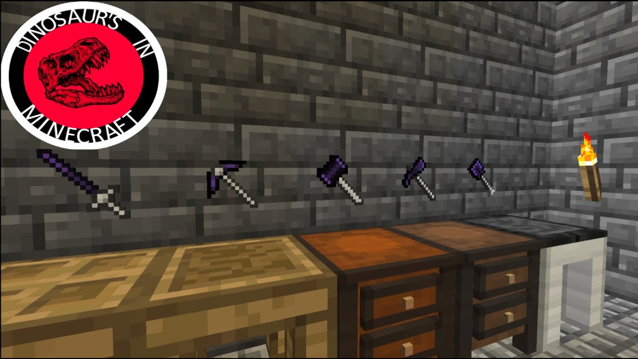 making tinker tools ep 9 dinosaurs in minecraft - YouTube