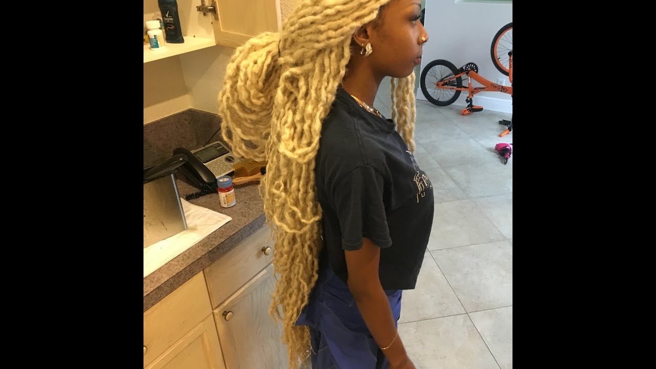 35 inches Blonde faux locs by chocletdip ONE DAY sale - YouTube