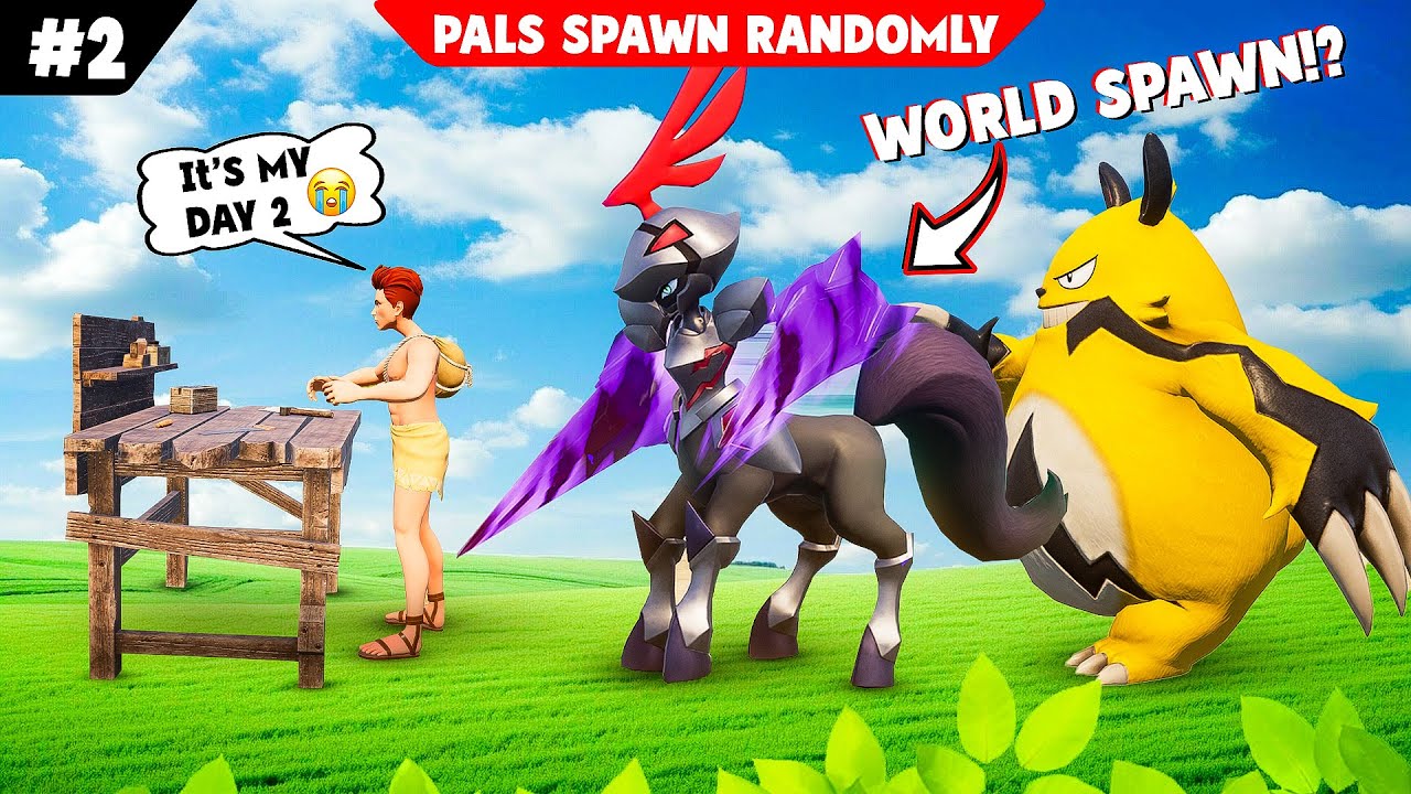 Palworld BUT THE PALS SPAWN RANDOMLY ANYWHERE 😱 || EPISODE 2 ...