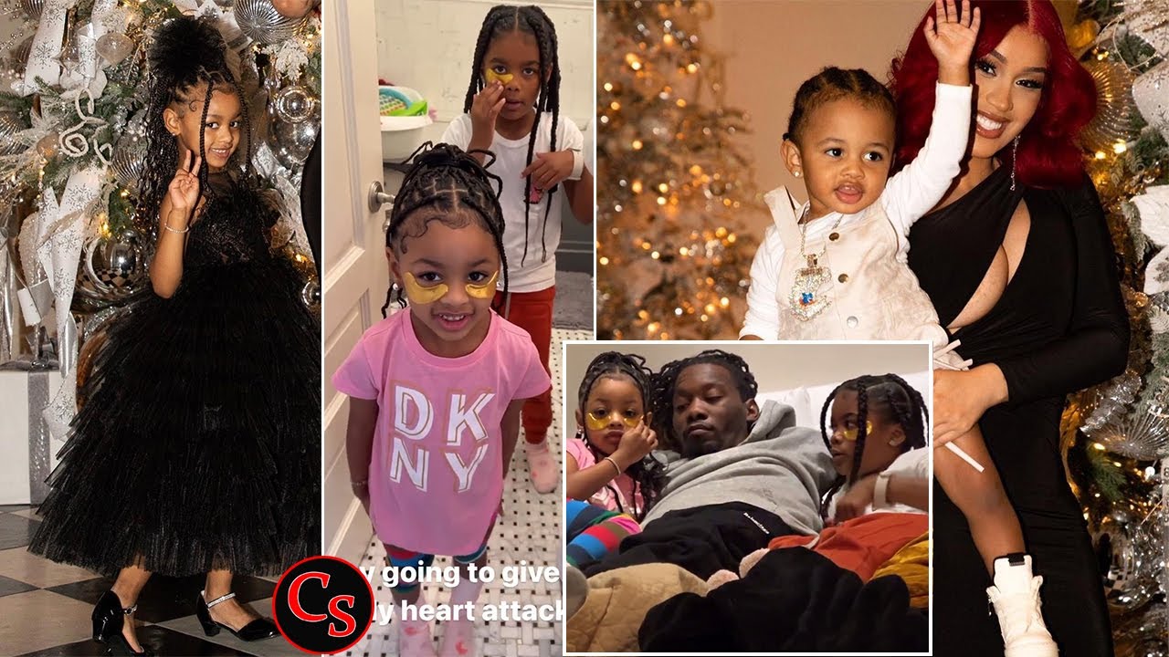 Cardi B Daughter Kulture and Her Sister Kalea Cuddle With Their Dad on ...