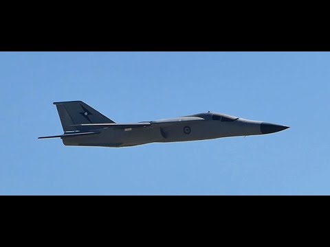 3d-printed RC F-111 second flight - YouTube
