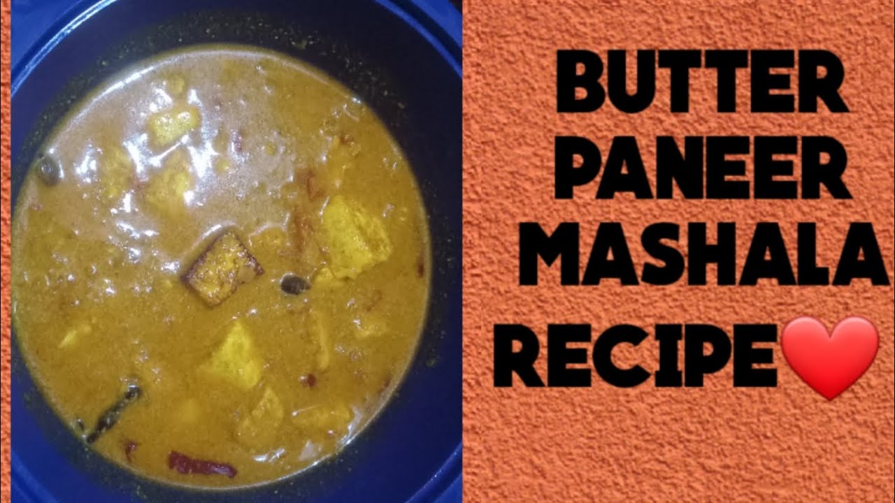 Butter paneer mashala ️Recipe - YouTube