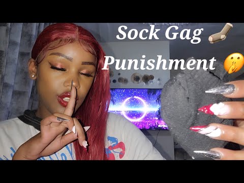 ASMR ~ Sock Gag Punishment Shushing You 🤫  Highly Requested ✨️