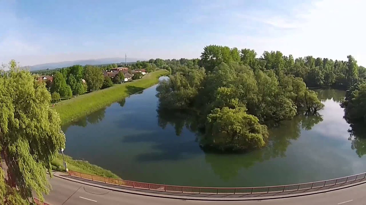 Plittersdorf bei Rastatt Ankerbrücke gefilmt mit DJI Phantom 2 Vision ...