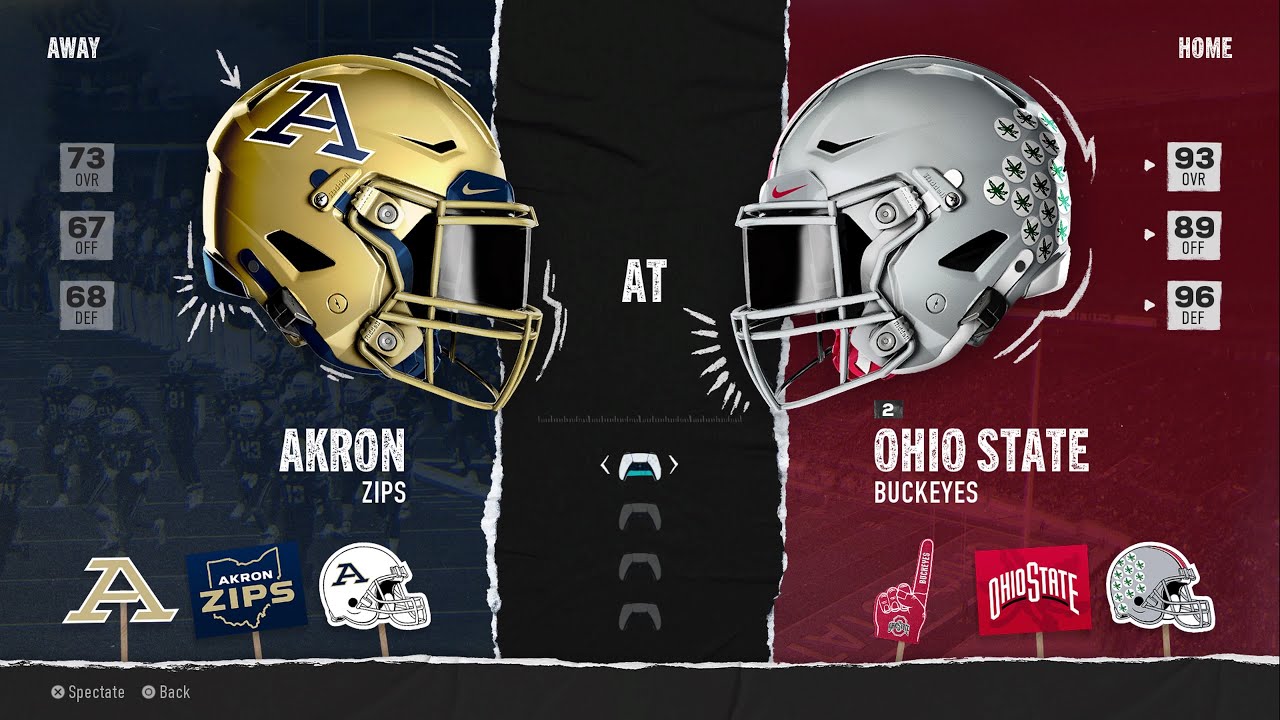 Akron vs Ohio State Week 1 Simulation 2024 Season - College Football 25 ...