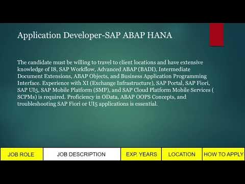 Application Developer-SAP ABAP HANA | Gurgaon | July 2024 | Job Apply ...