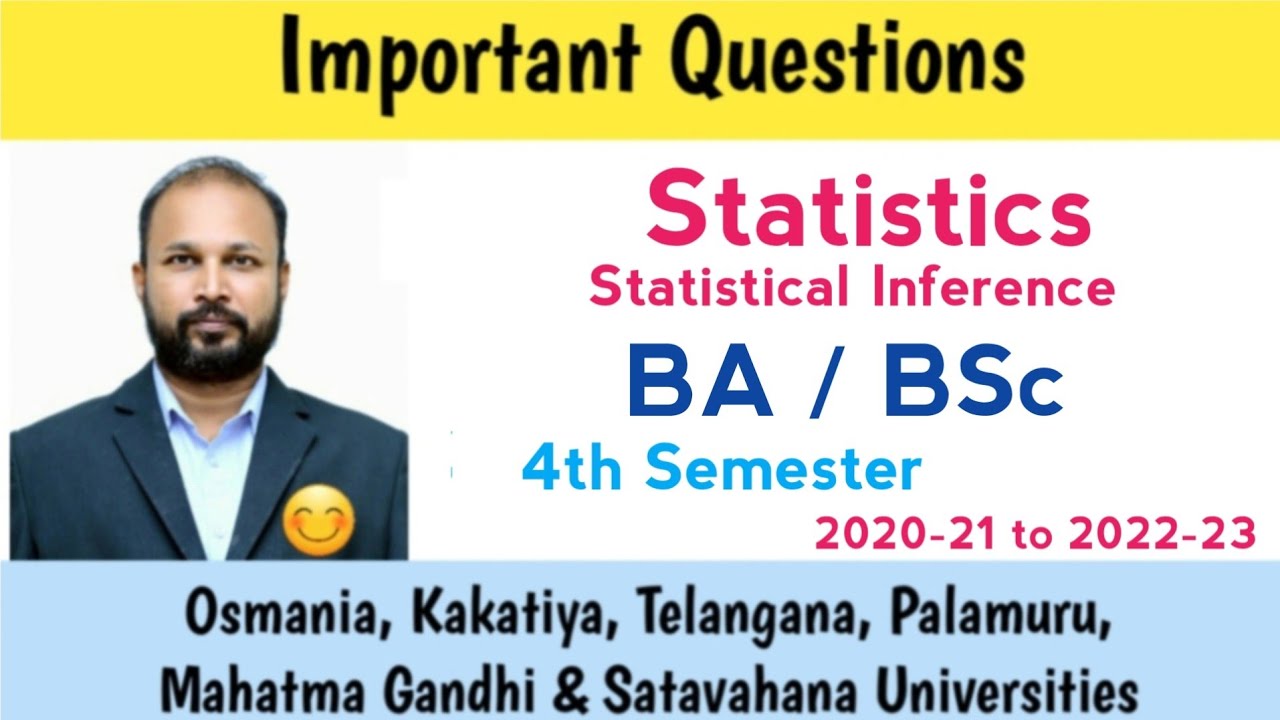 Statistics | Important Questions | 2023 | BA BSc 4th Semester | UG ...