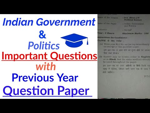 Indian Government and Politics important Question and Previous year ...