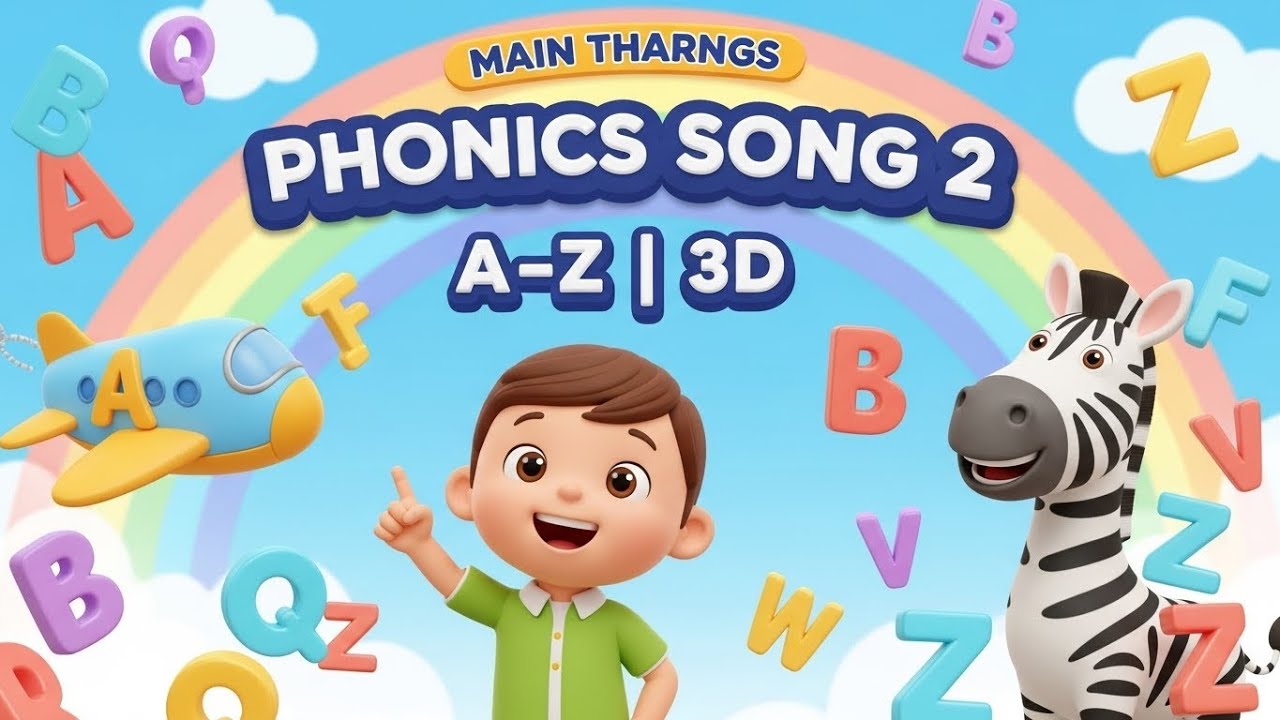 Phonics Song 2 with Two Words (3D) | A to Z Alphabet Sounds for Kids ...