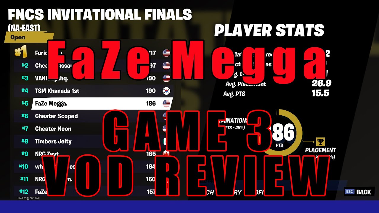 FaZe Megga Solo FNCS FINALS Game 3 VOD REVIEW - YouTube