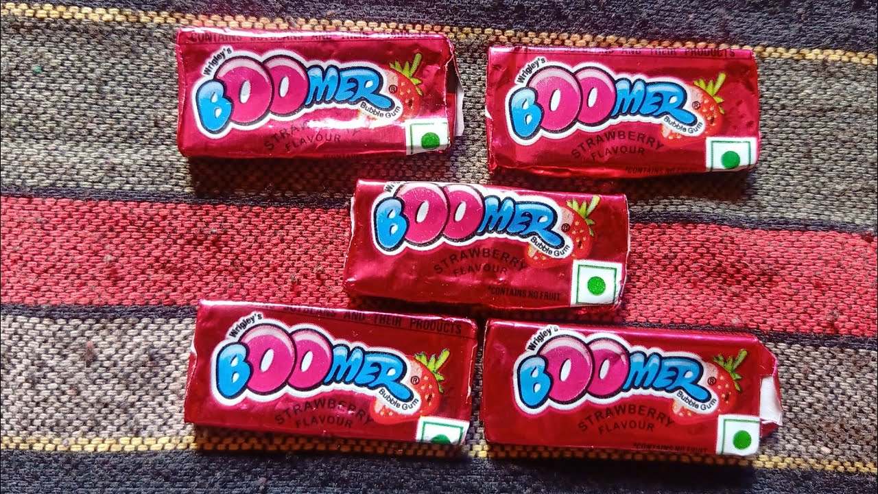 1₹ Strawberry Flavour Boomer Challenge || Bubble Gum || Unboxing Food ...