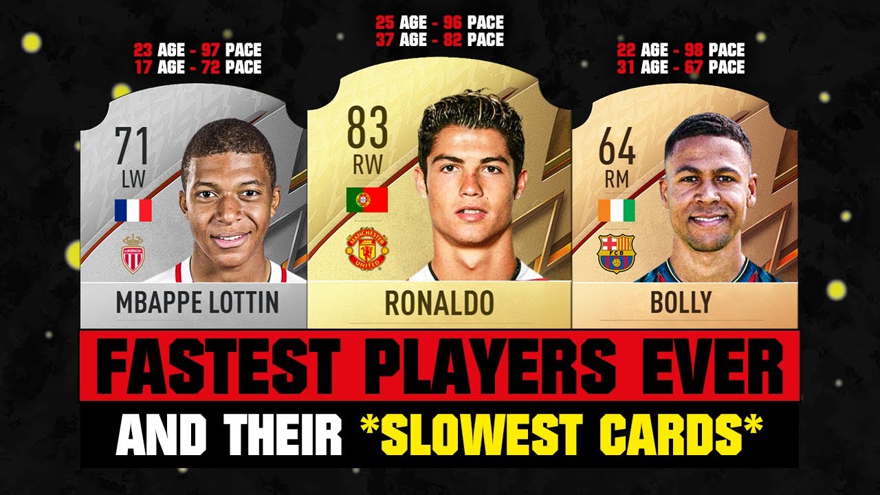 FASTEST PLAYERS Ever and their SLOWEST FIFA CARD! 😱🔥 ft. Ronaldo ...