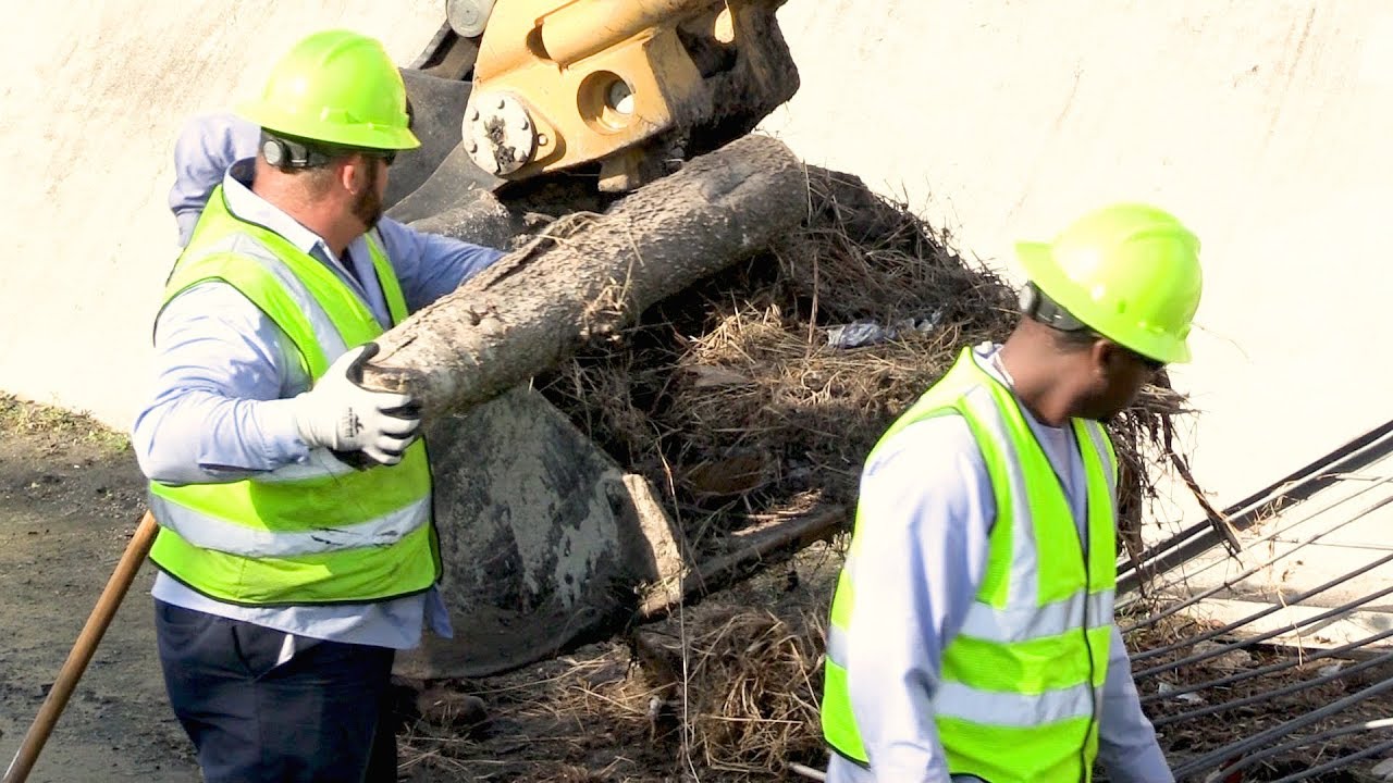 City hosts ditch clean-up demonstration - YouTube