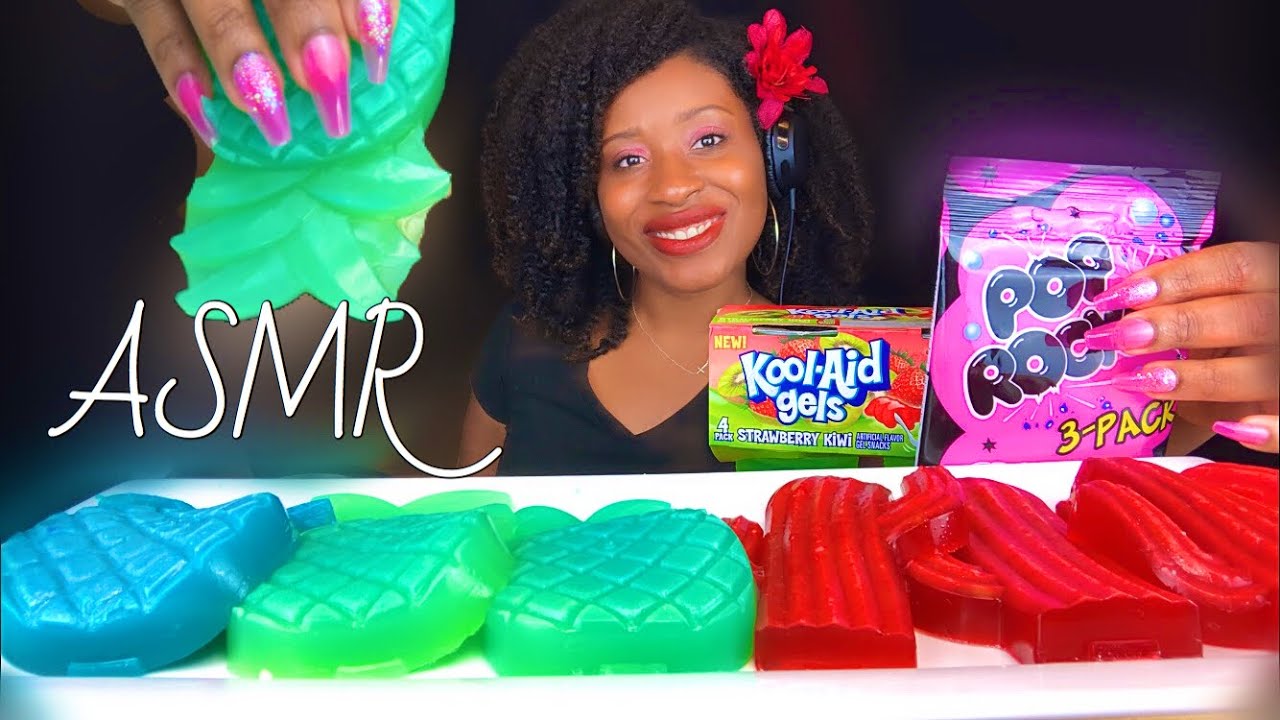 COLORFUL JELLIES AND POP ROCKS ASMR! - YouTube