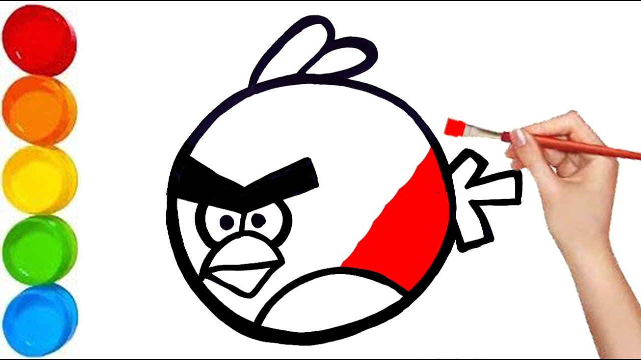 How To Draw Angry Bird | Cartoon Drawing Angry Bird | Drawing and ...