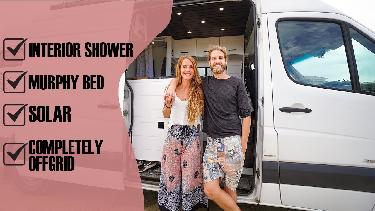 The ULTIMATE AMATEUR VAN CONVERSION | Van Tour w/ SHOWER and MURPHY BED ...